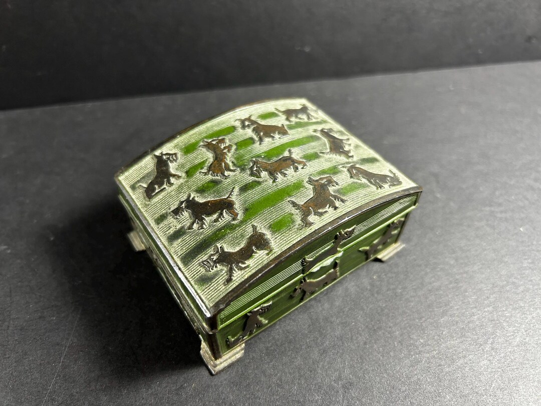 Vintage Art Deco Scottie Scotty Dog Trinket or Jewelry Box Made in ...