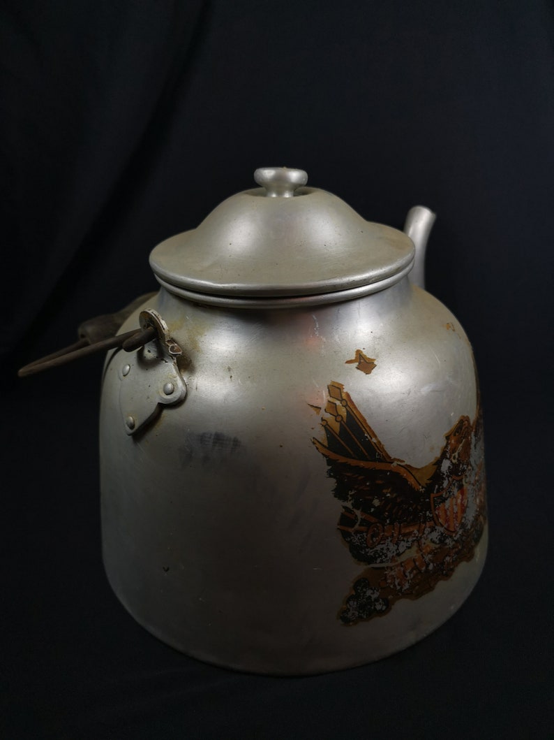 Vintage German Aluminum Kettle 1940's Large With Wire and - Etsy