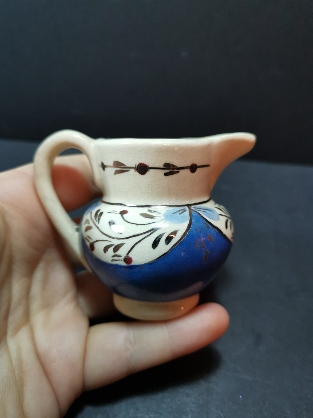 Vintage Creamer Cream Pitcher Ceramic Pottery Hand Painted 1920's ...