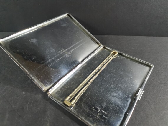 Vintage Cigarette Case Silver Chrome Metal Emu 1920's… - Gem