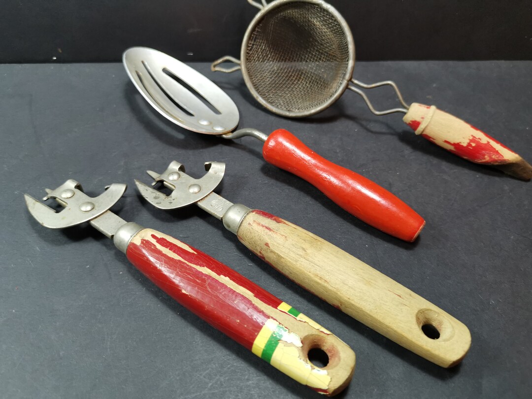 Vintage Ecko Kitchen Utensils Tools Set Slotted Spoon Can Openers ...