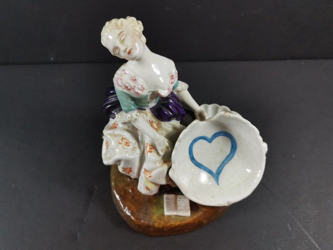 Antique Meissen Lady Figurine Victorian 185 Original Painted Bisque ...