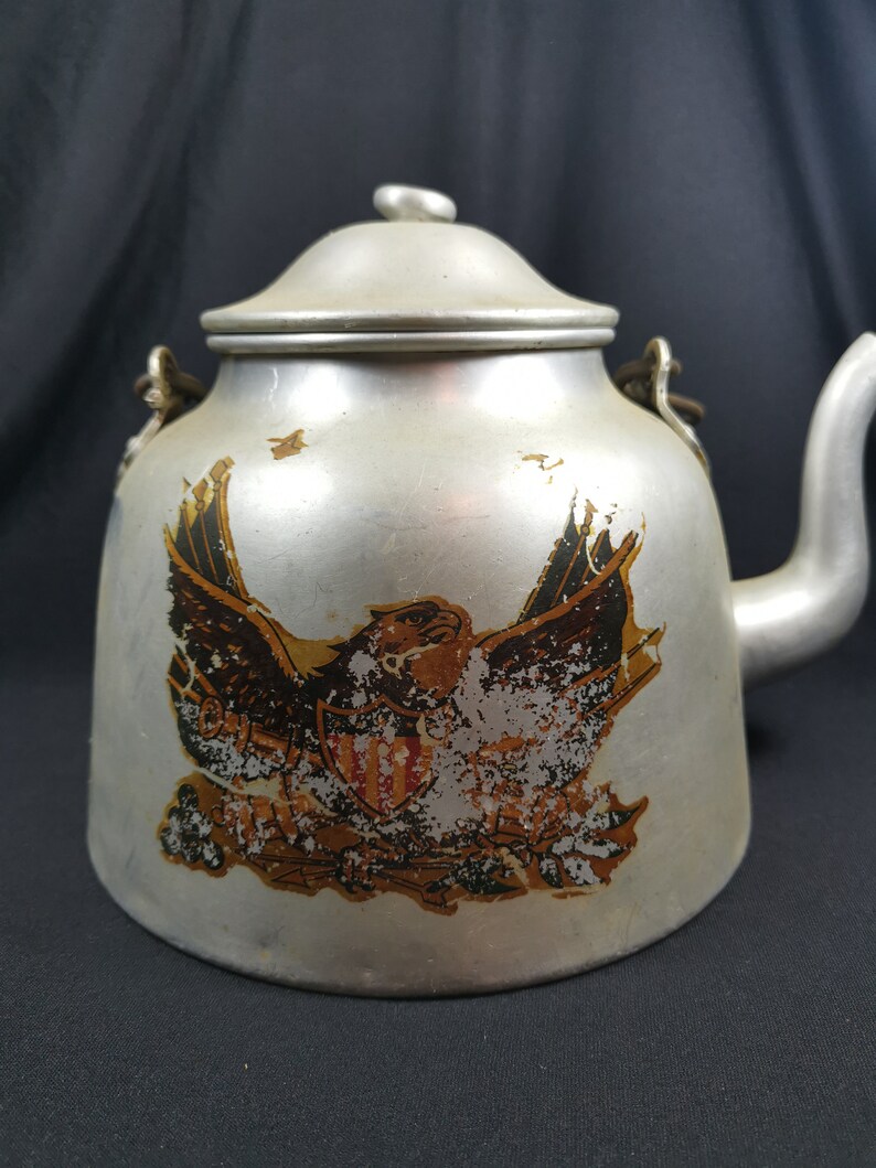 Vintage German Aluminum Kettle 1940's Large With Wire and - Etsy