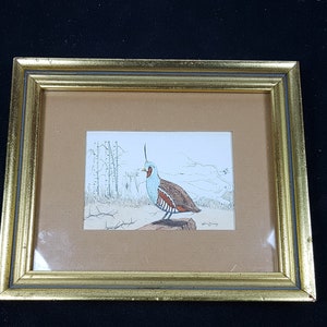 Vintage Gene Murray Art Print Quail Bird in Frame Framed Signed - Etsy