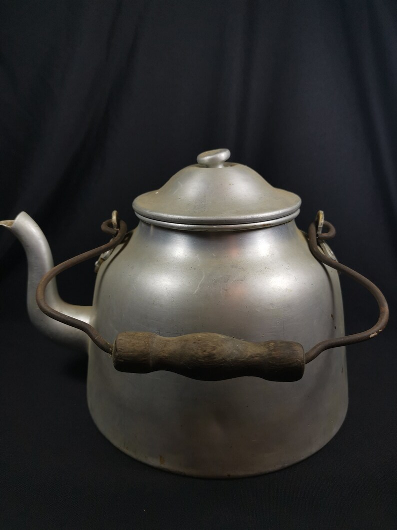 Vintage German Aluminum Kettle 1940's Large With Wire and - Etsy