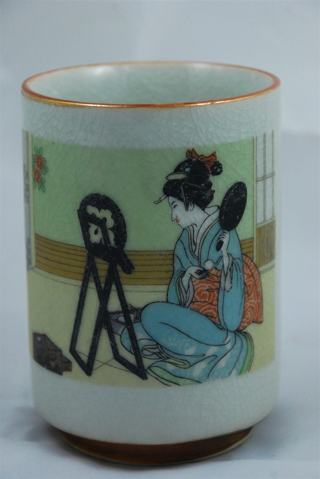 Vintage Japanese Geisha Girl Ceramic Porcelain Pottery Green Tea or ...