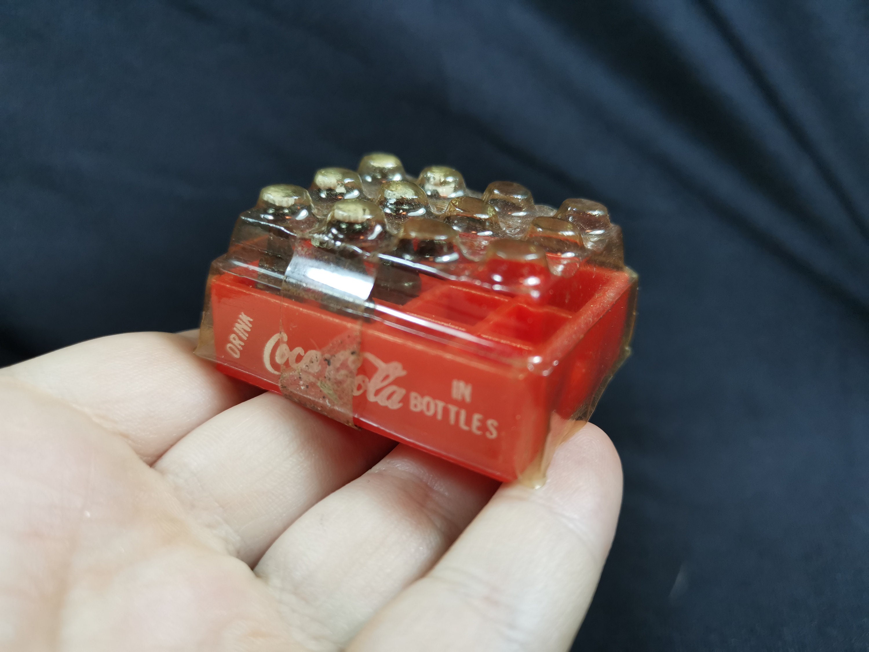 Vintage Miniature Coca Cola Coke Bottles in Crate 6 Pack Set Plastic ...