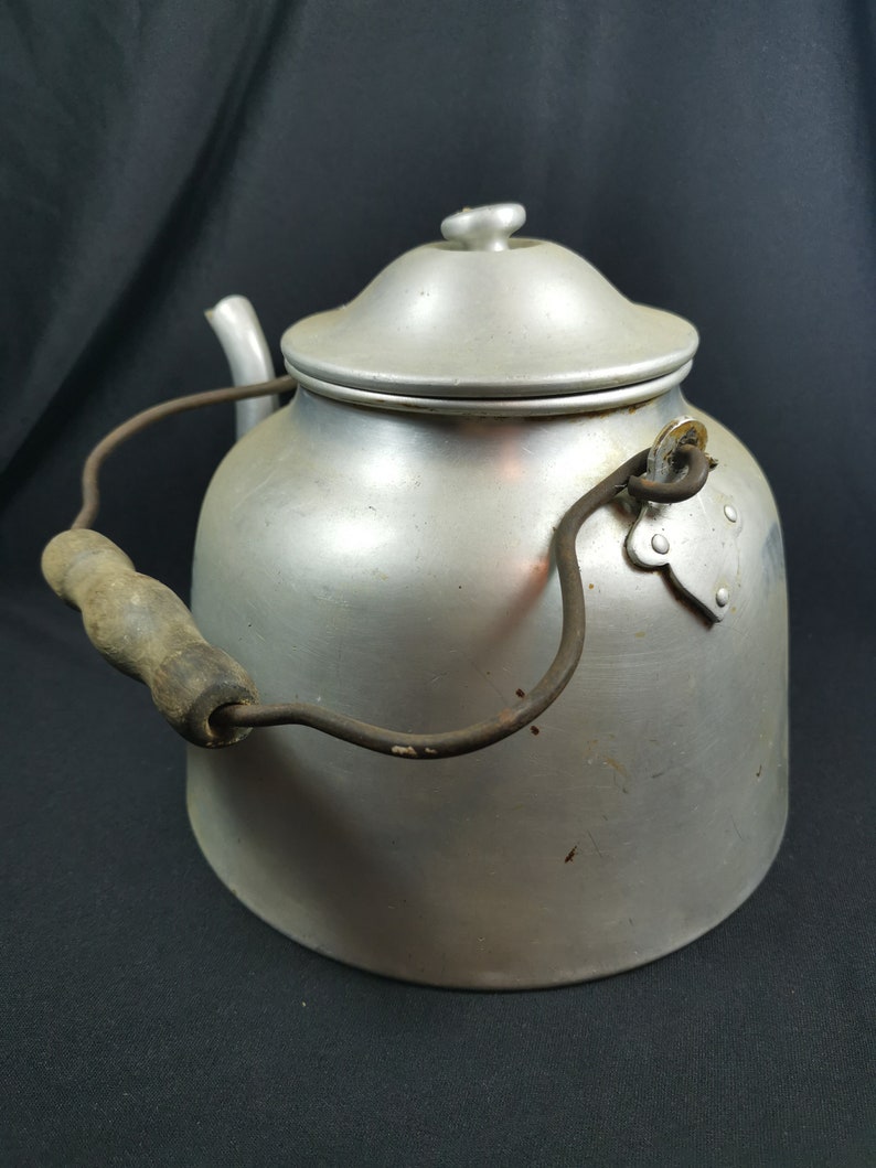 Vintage German Aluminum Kettle 1940's Large With Wire and - Etsy