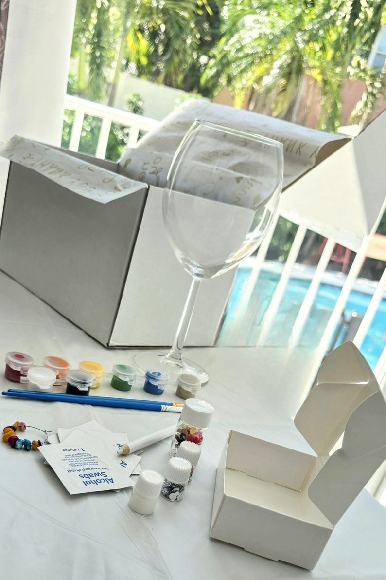 Set of 4- Wine Glass Painting Kit 15oz - Etsy