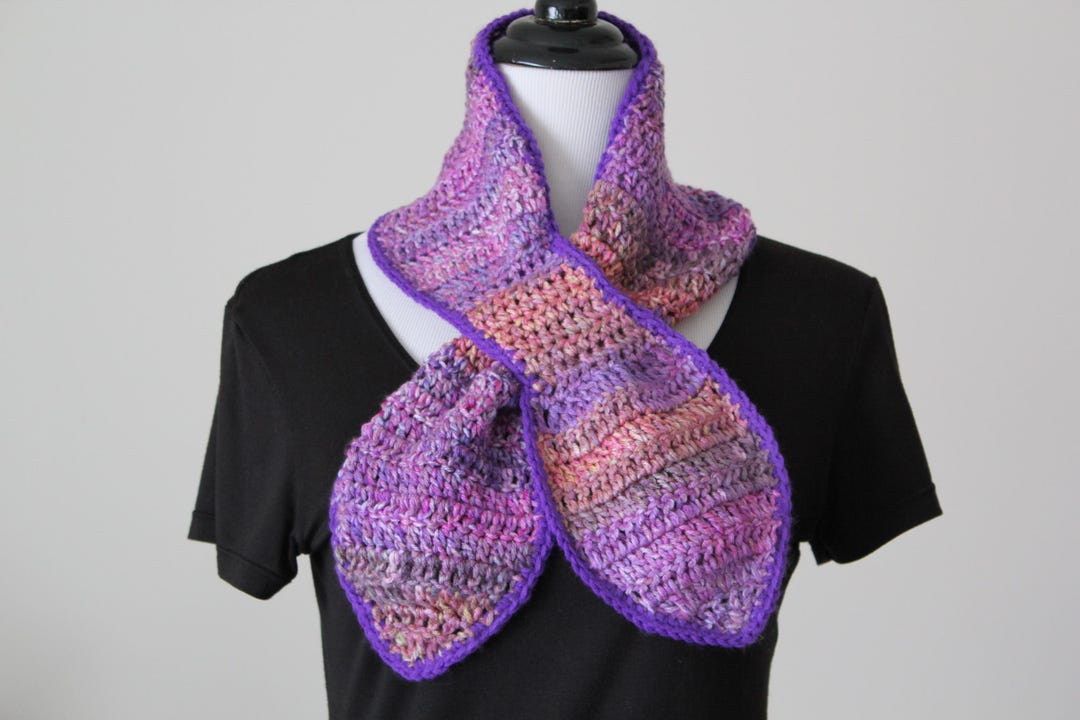 Handmade Crocheted Shocking Violet Color Scarf, Neckwarmer - Etsy