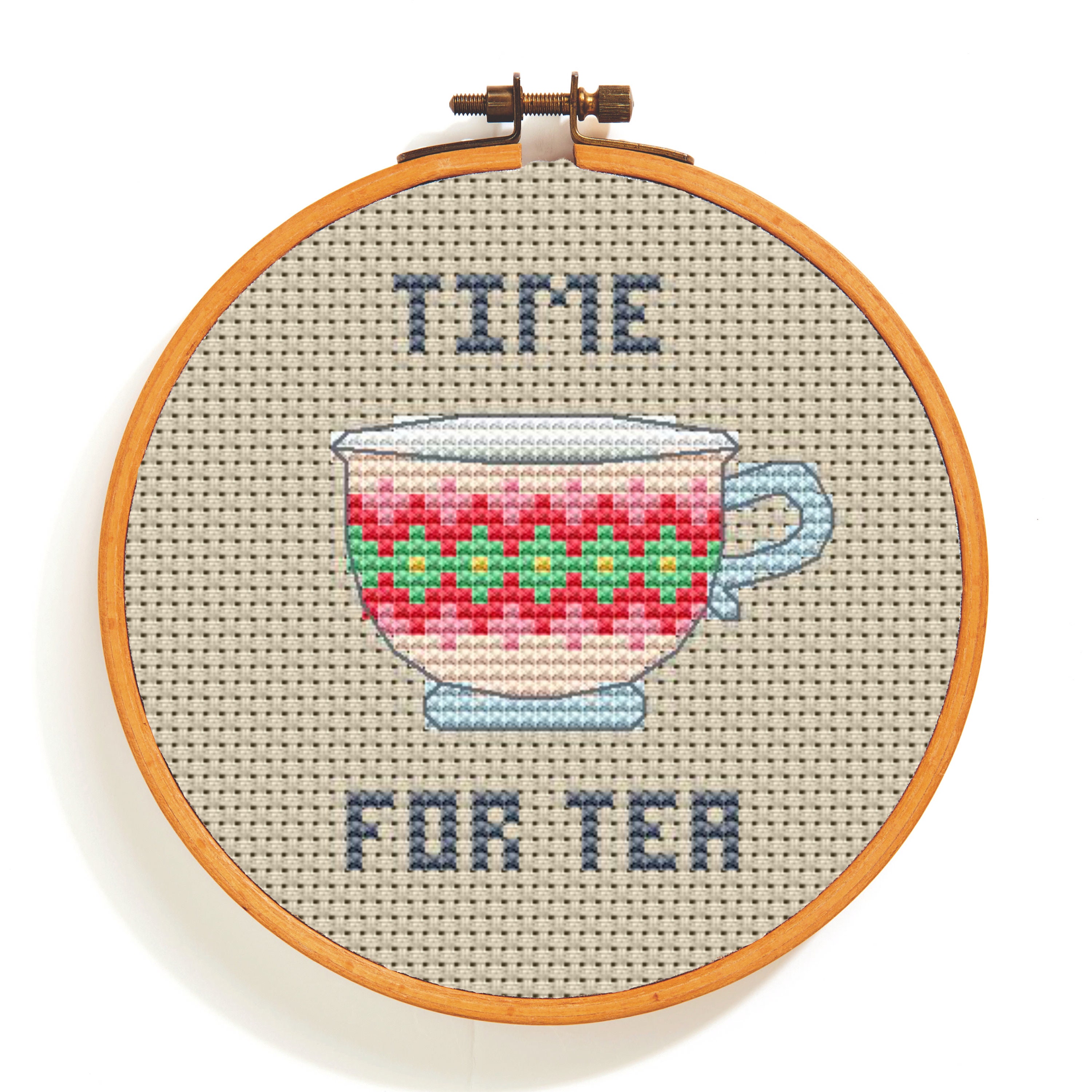 Teacup Cross Stitch Chart, ABC Numbers, Tea Party Designs (PDF Pattern ...