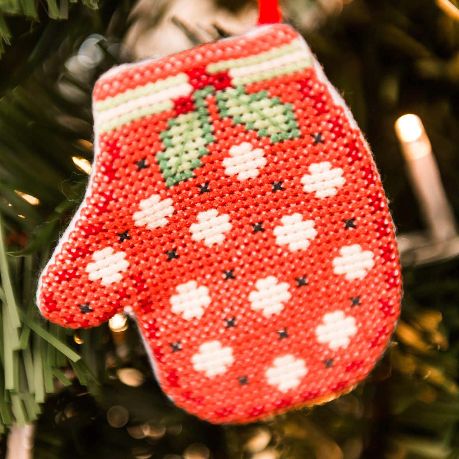 Christmas Tree Decorations Mitten Ornaments Set of Six | Etsy