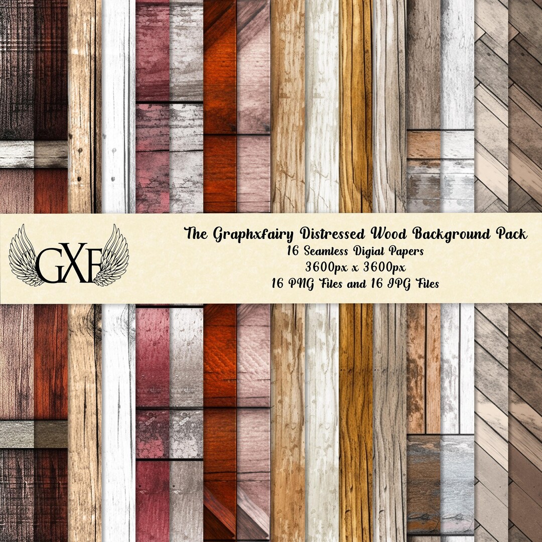 Rustic Wood Backgrounds, Distressed Wood Scrapbook Paper, Seamless Wood ...