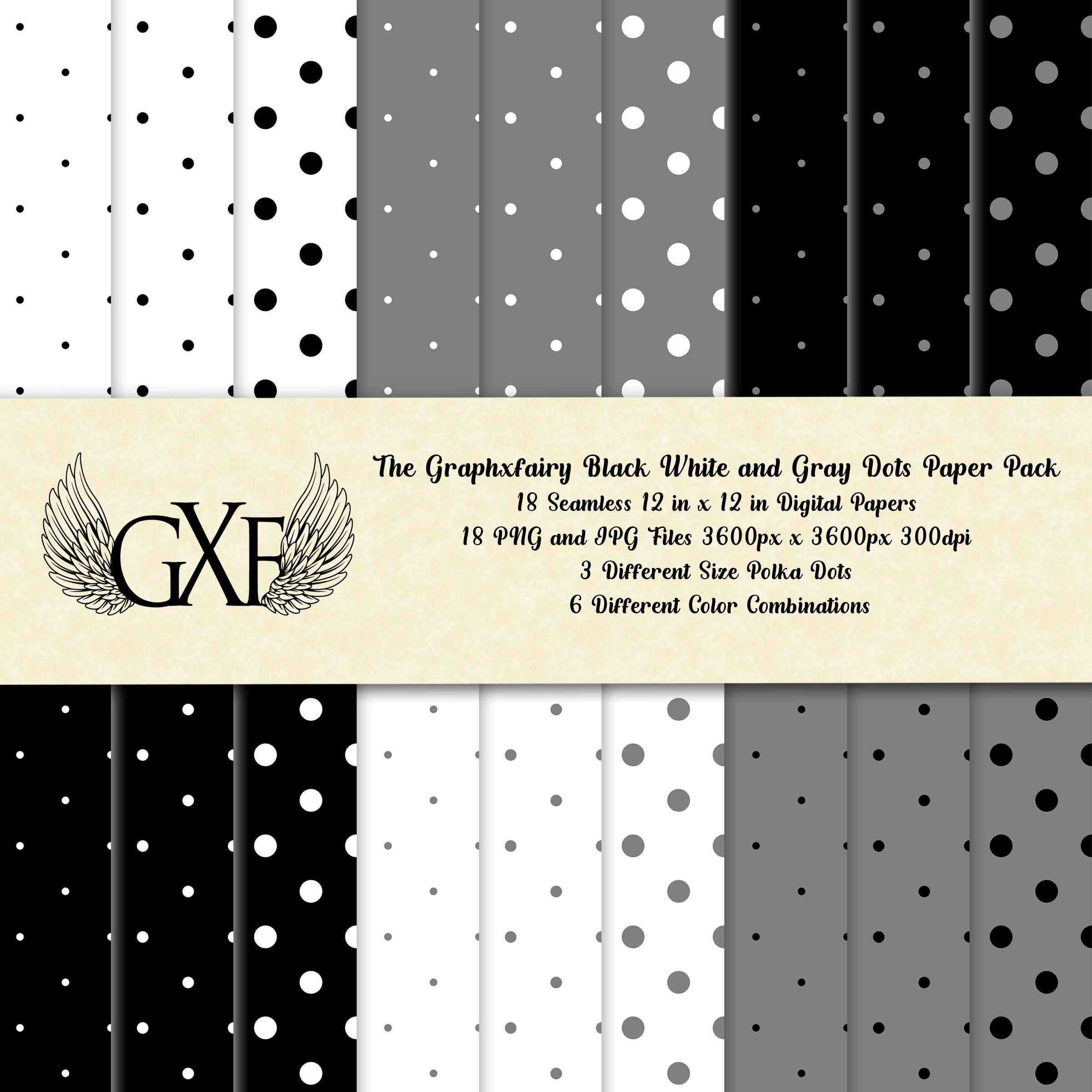 Primary Color Polka Dot Digital Paper: Seamless Scrapbook Backgrounds ...