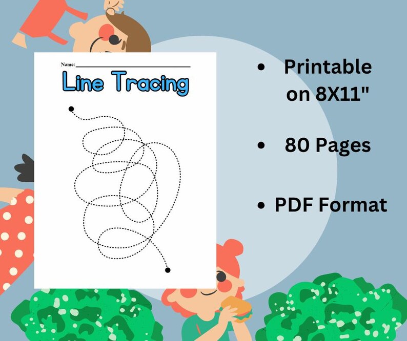 Preschool Line Tracing Worksheets: Handwriting Practice (printable) - Etsy