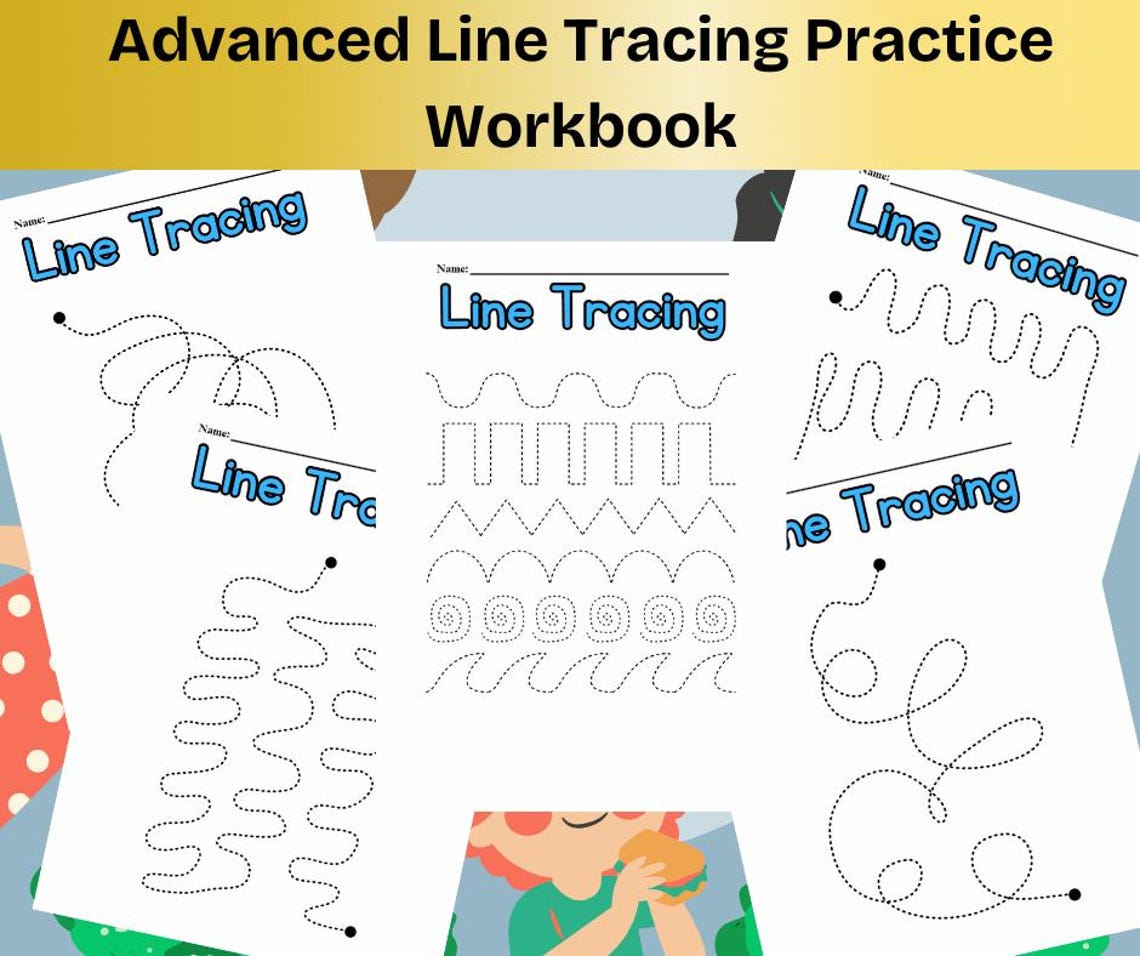 Preschool Line Tracing Worksheets: Handwriting Practice (printable) - Etsy