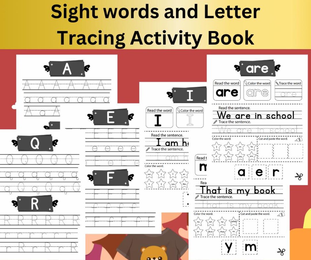 Sight Word & Letter Tracing Worksheets: Preschool Learning (digital ...