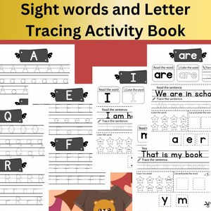 Sight Word & Letter Tracing Worksheets: Preschool Learning (digital ...
