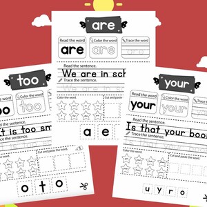 Sight Word & Letter Tracing Worksheets: Preschool Learning (digital ...
