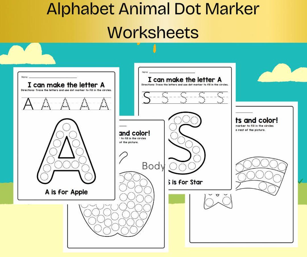 Alphabet Animal Dot Marker Worksheets, 52 Pages, Dot Marker Activities ...