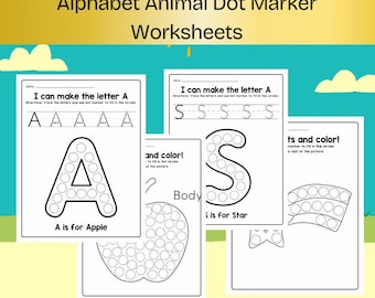 Alphabet Animal Dot Marker Worksheets,29 Pages, Dot Marker Activities ...