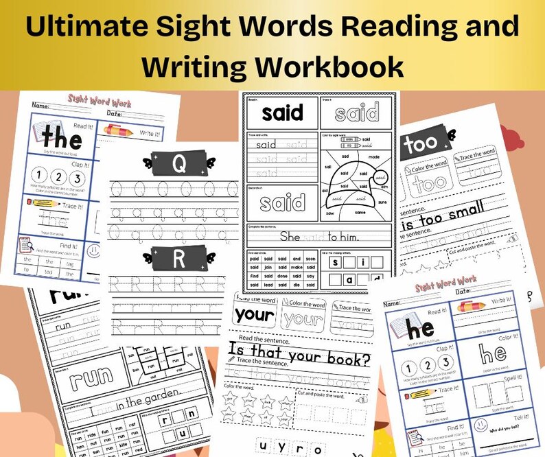 Sight Words Worksheets Bundle: Preschool, Pre-k, Kindergarten ...