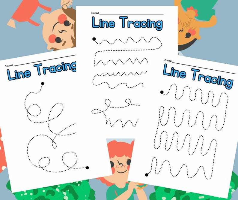 Preschool Line Tracing Worksheets: Handwriting Practice (printable) - Etsy