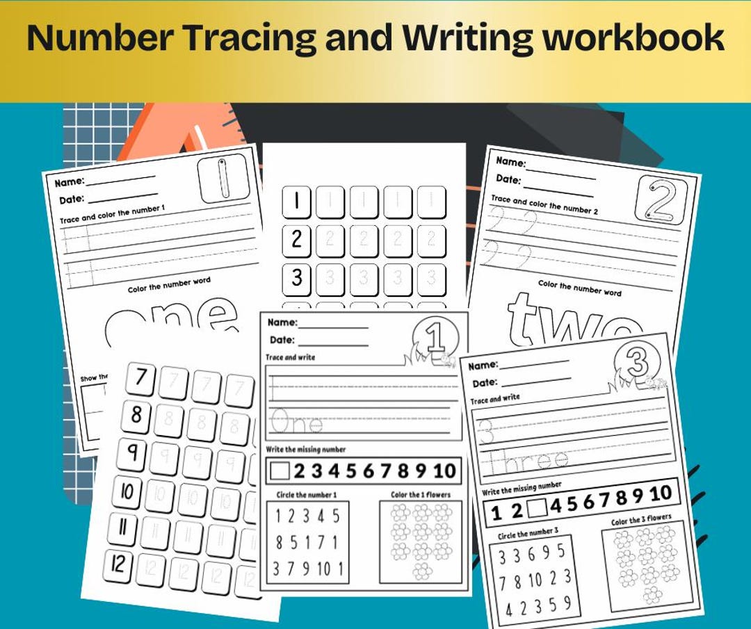 Number Trace Worksheets for Preschool, Pre-k & Kindergarten | Number ...