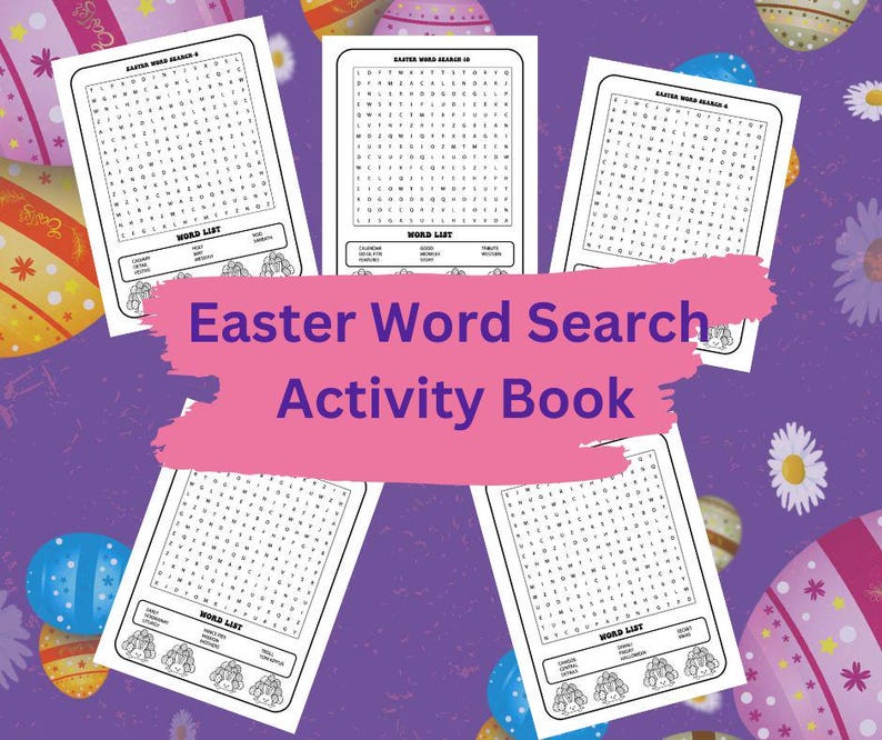 Easter Word Search Activity Book: Fun Printable for Kids (PDF) - Etsy