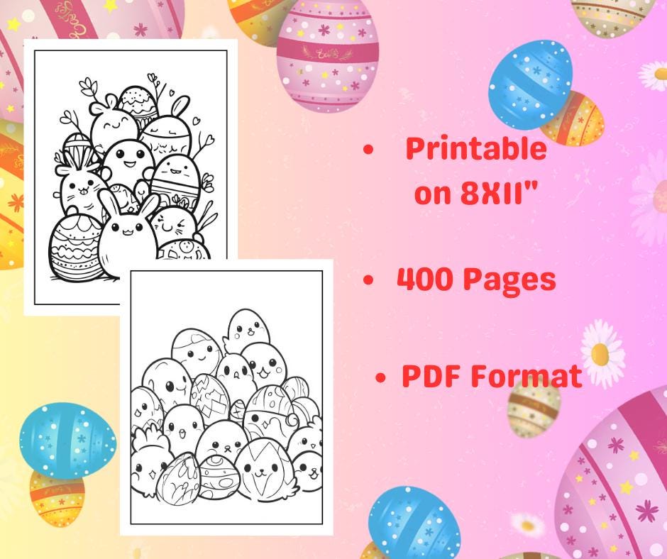 Easter Coloring Book, Printable – Fun Preschool Activity Book With Easy ...