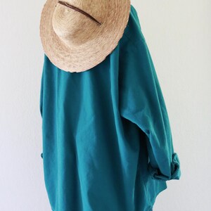 Teal Cotton Flannel Shirt-jacket Vintage 90s Shacket Shackets Green ...