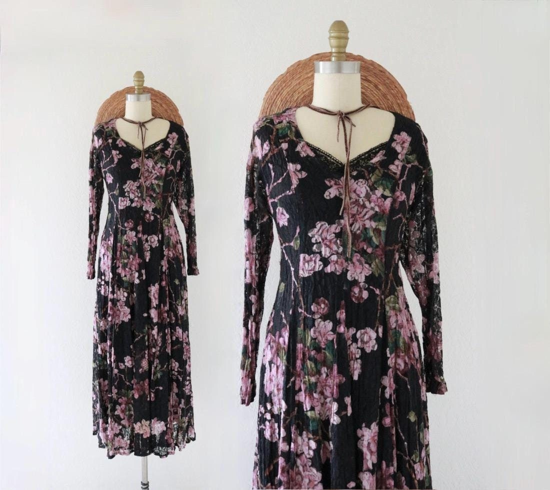 Sheer Vintage Floral Dress - Etsy Sheer Vintage Floral Dress - Etsy