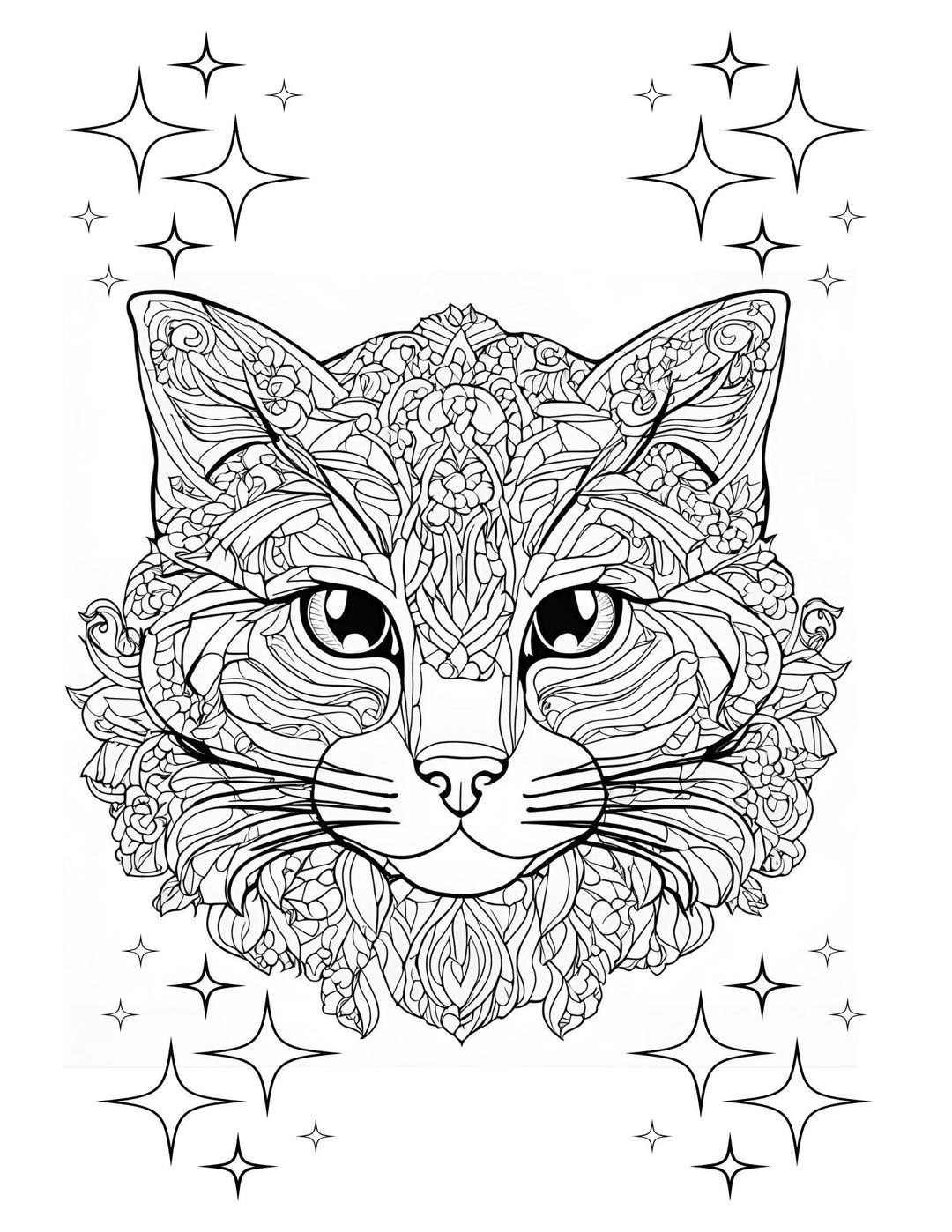 Cute Fun Cat Color Book Pages, Kitten Coloring Page, Alcohol Markers ...