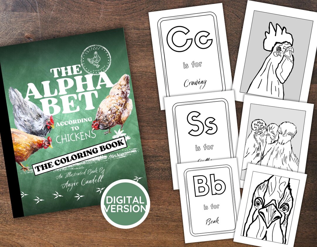 The Alphabet According to Chickens Digital Coloring Book - Etsy