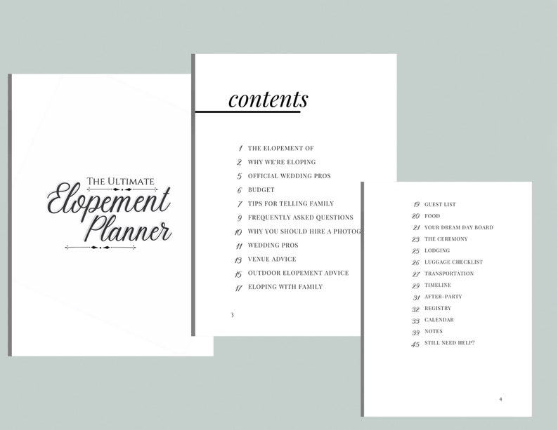 Elopement Planner PDF Wedding Planner Elopement Planning - Etsy