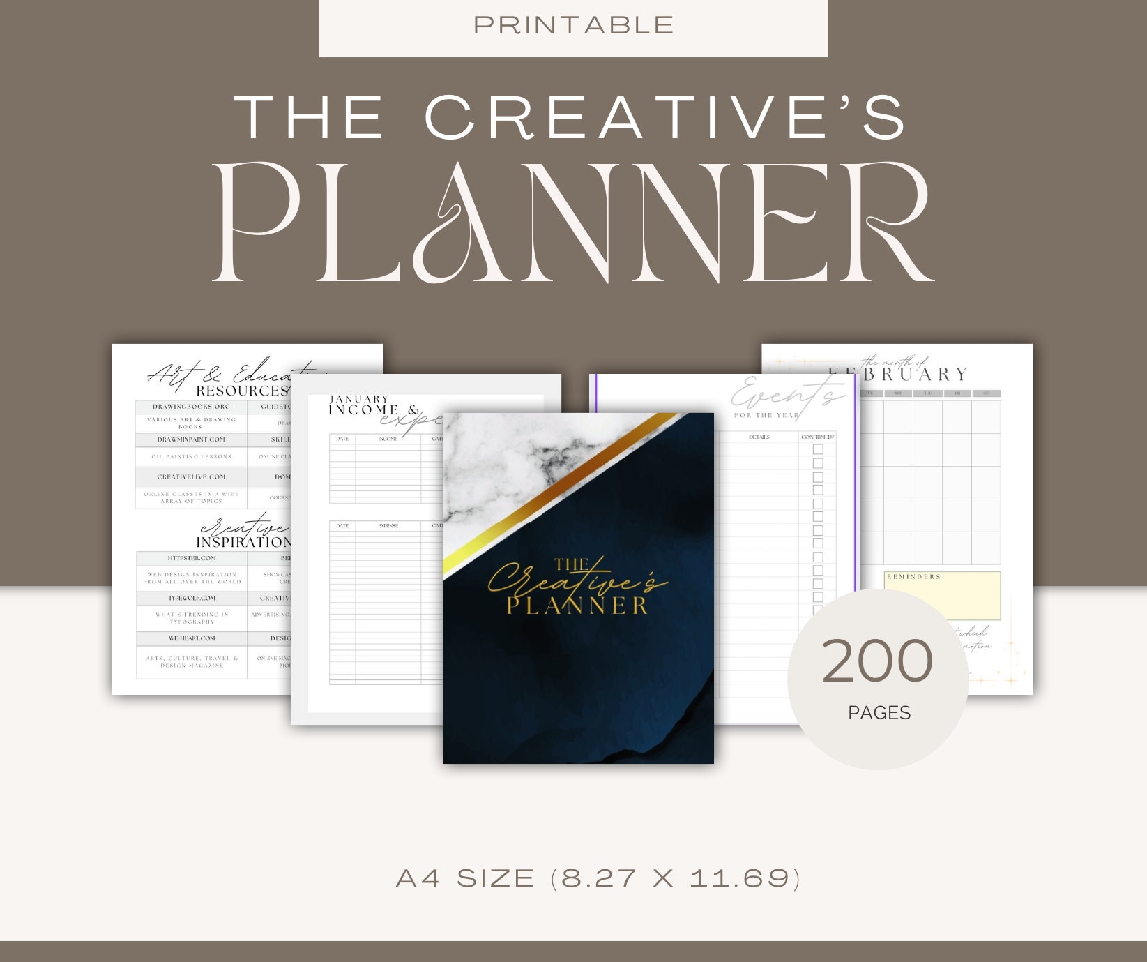 The Creative's Planner, Printable Planner, Artist Planner, 2024 Digital ...