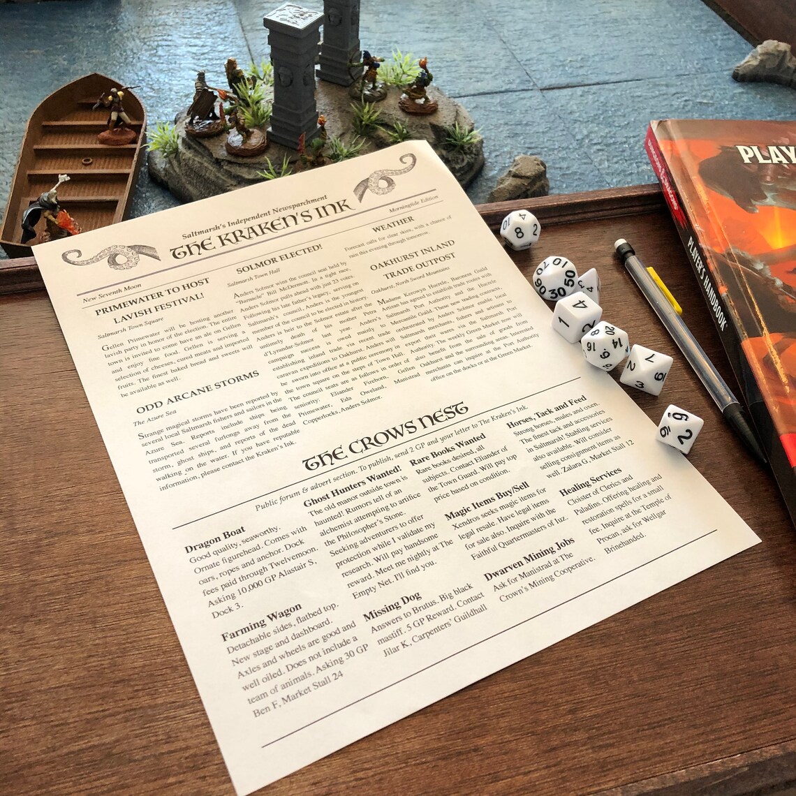 RPG/D&D Newspaper Fantasy Nautical Pirate Themed - Etsy
