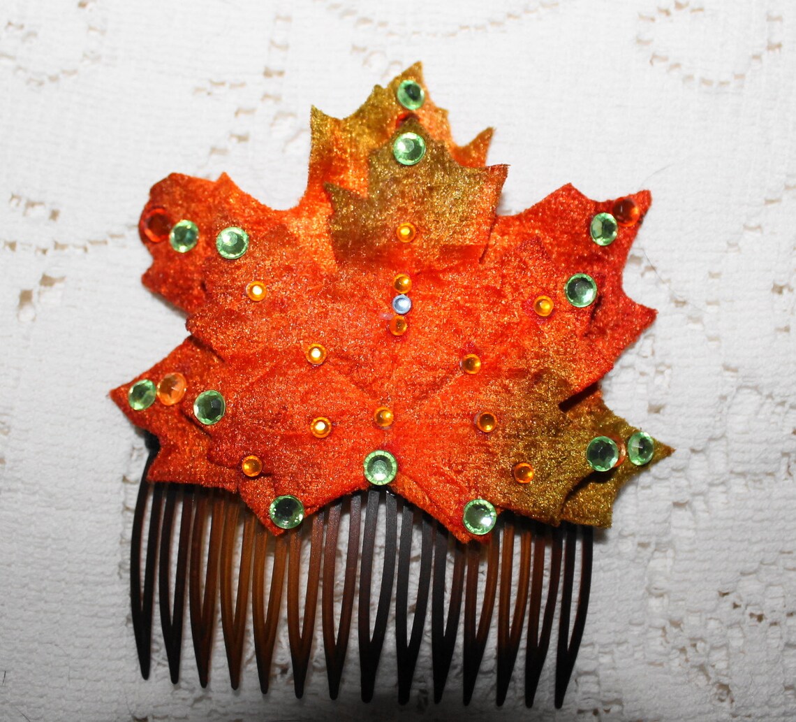 Fall Fashion/maple Leaves Hair Comb/thanksgiving Hair Accessory ...