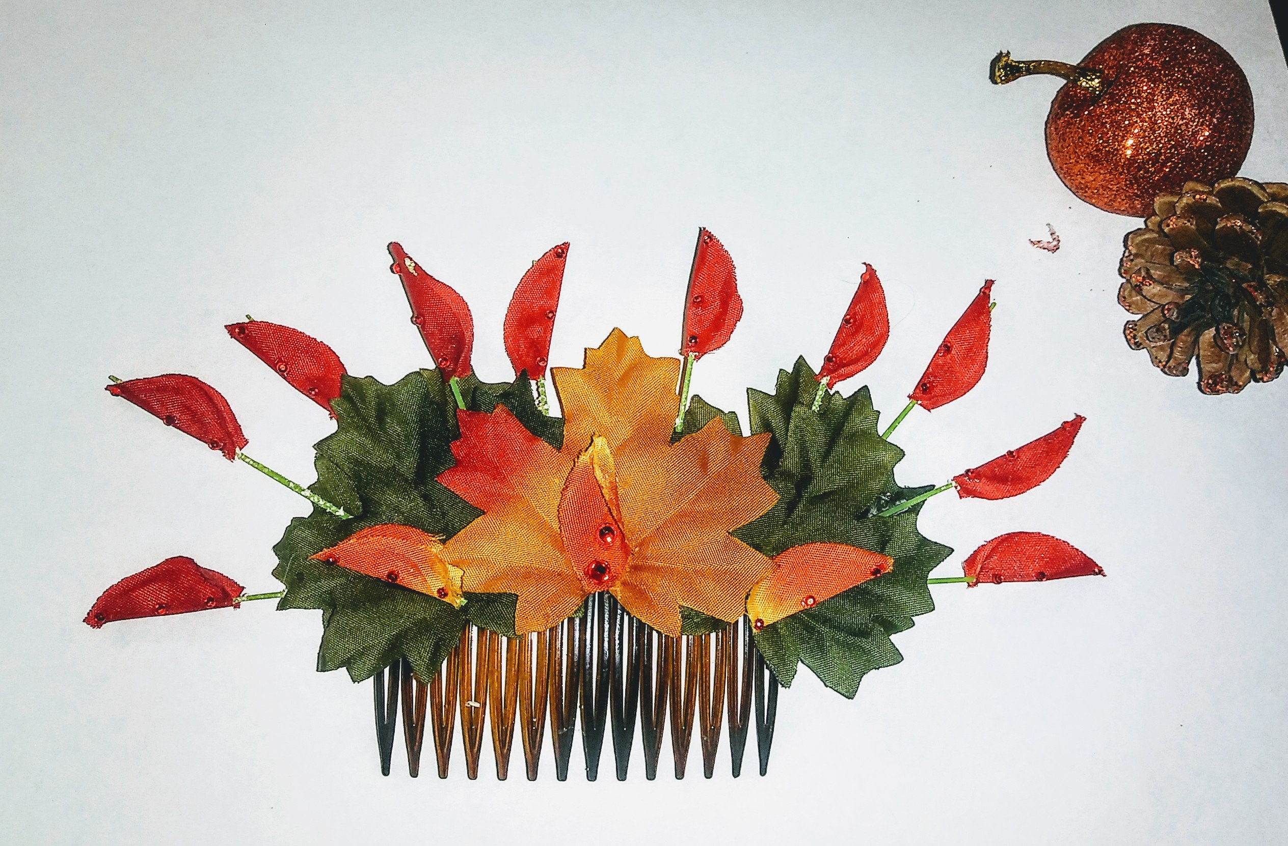 Fall Fashion..autumn Hair Comb..gifts for Her..fall Wedding..flowered ...