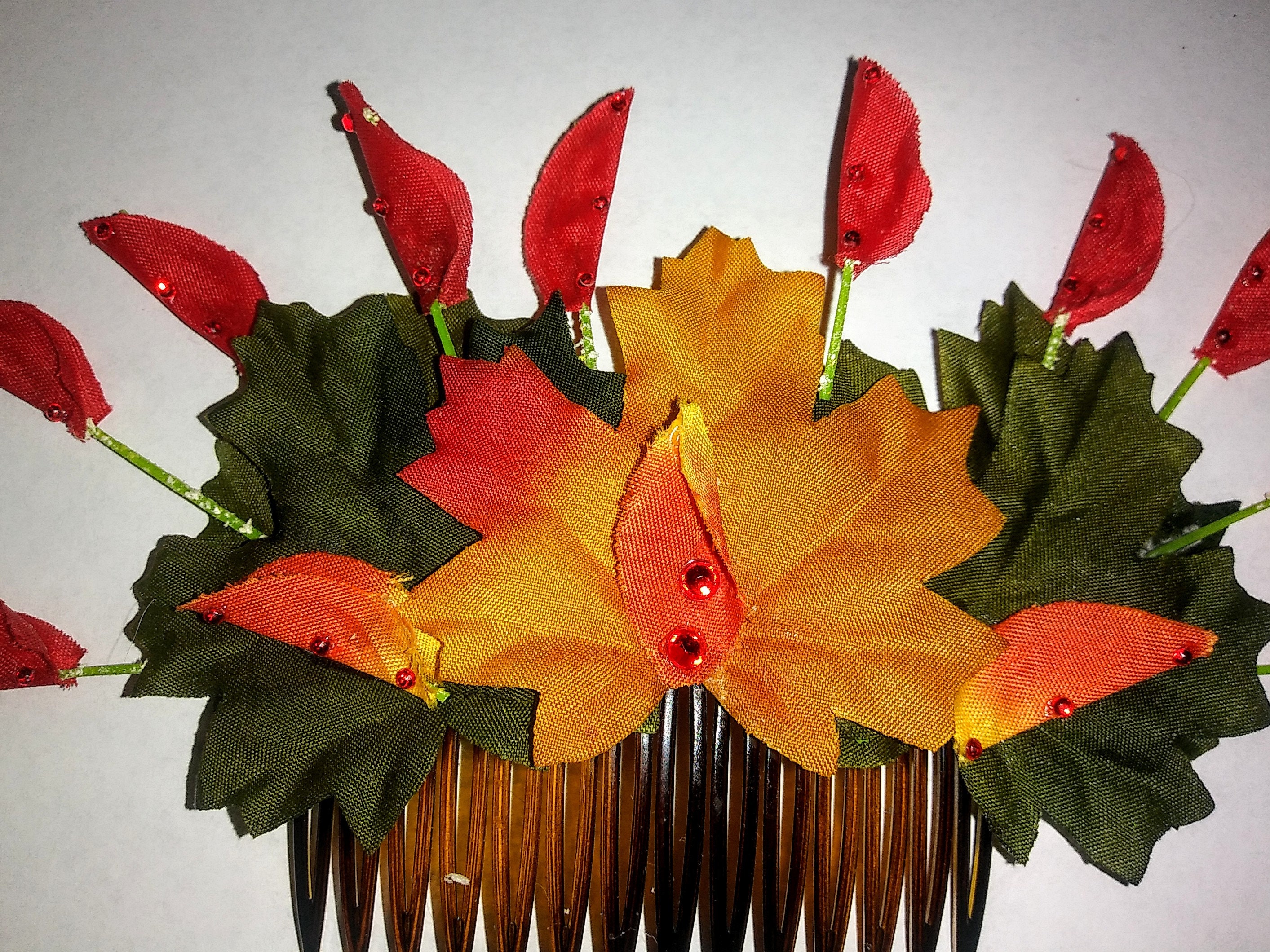 Fall Fashion..autumn Hair Comb..gifts for Her..fall Wedding..flowered ...