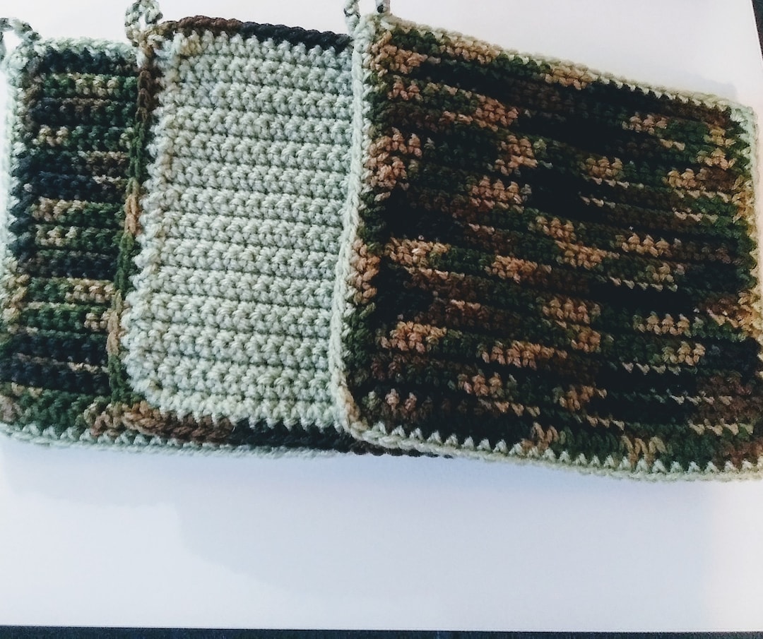 Camo Pot Holders..father's Day Gift..military Home Decor..double Thick ...