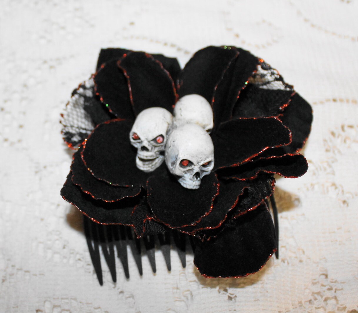 Skull Trio Hair Comb/halloween//day of the Dead Hair - Etsy