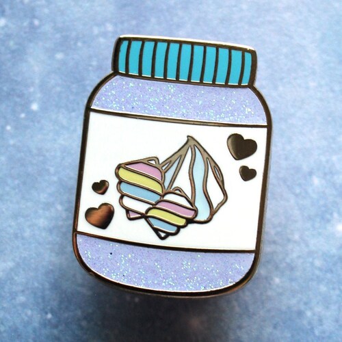 Rainbow Love Glittery Jam Jelly Jar Hard Enamel Pin - Etsy