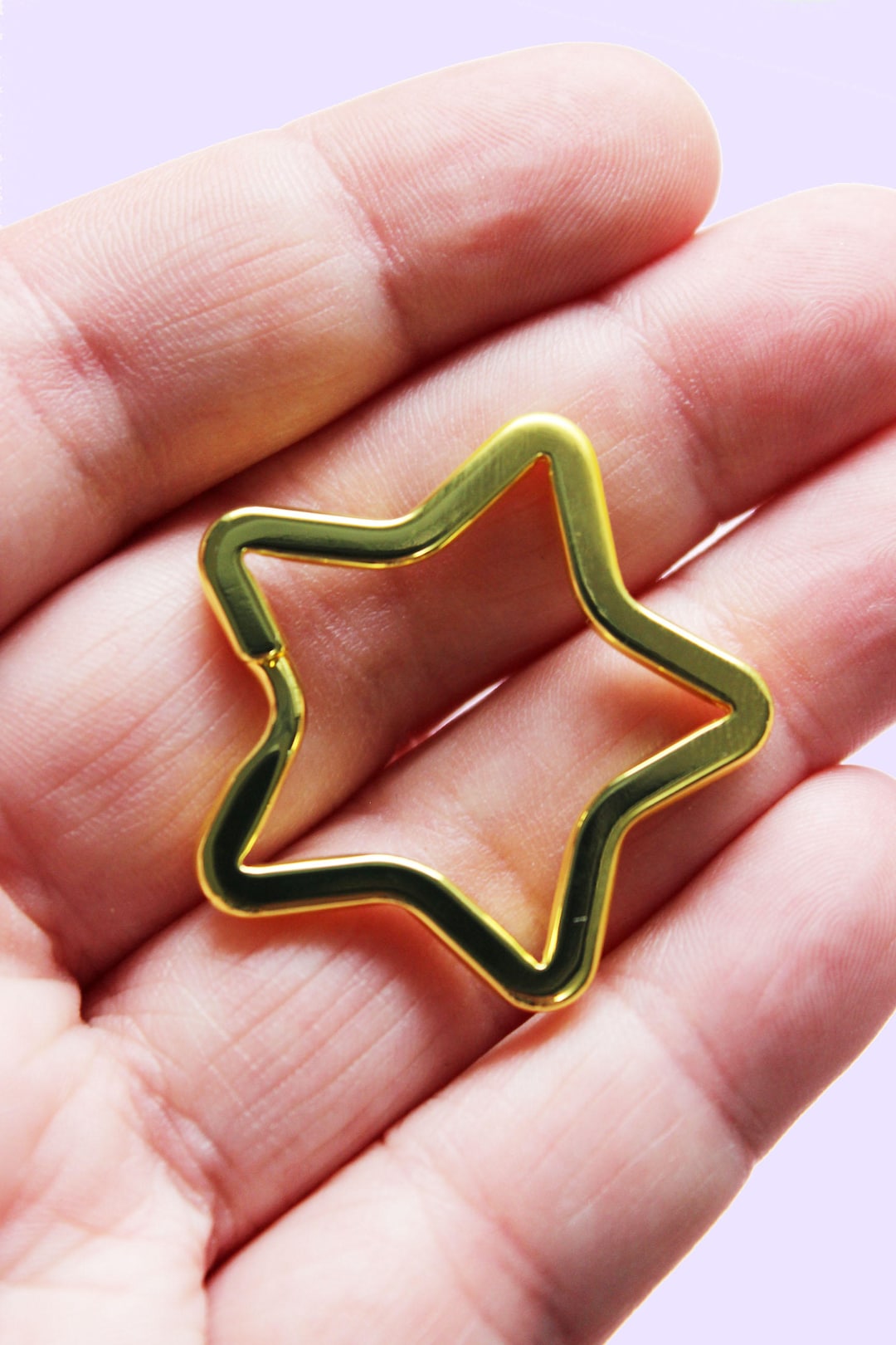 Star Shaped Keyring Split Ring - Etsy