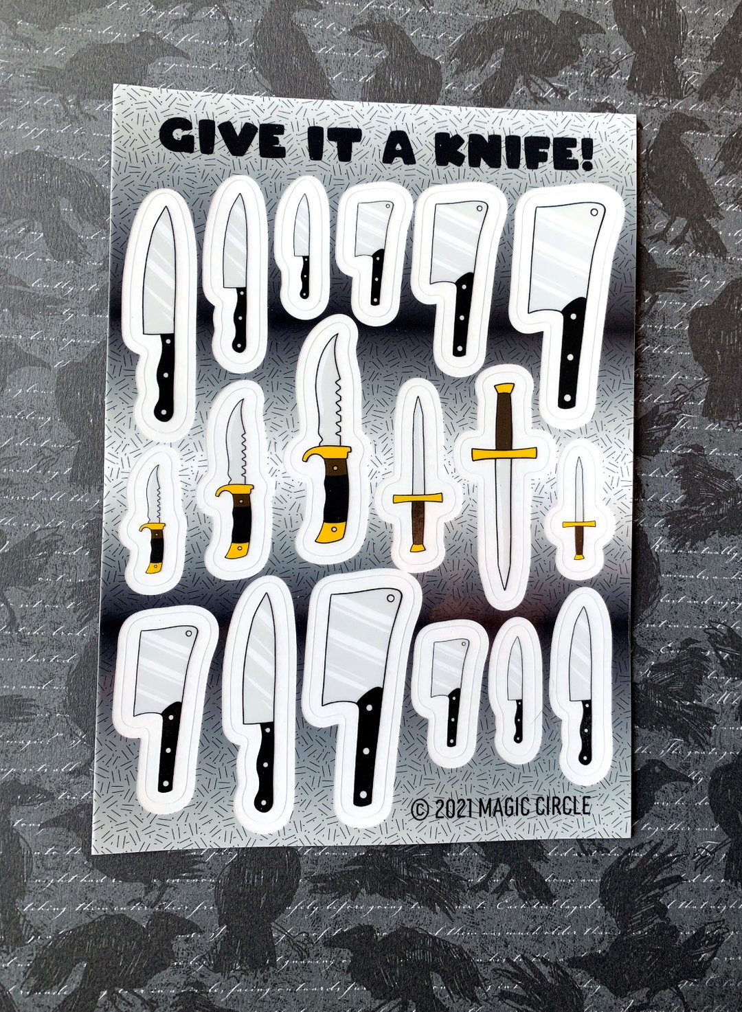 Give It A Knife 5x7 Clear Sticker Sheet - Etsy