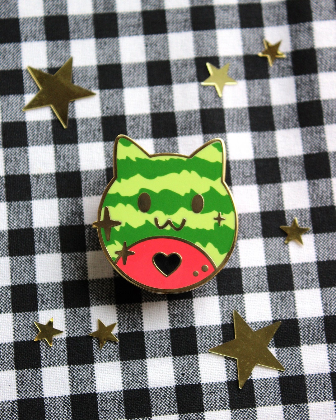 Watermelon Cat Catermelon Hard Enamel Pin - Etsy