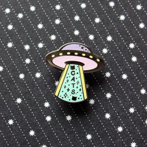 Cats Abduction Hard Enamel Pin Aliens UFO - Etsy