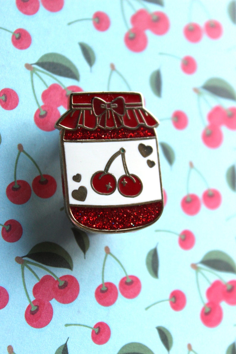 Cherry Jam Jam Jelly Jar Hard Enamel Pin - Etsy