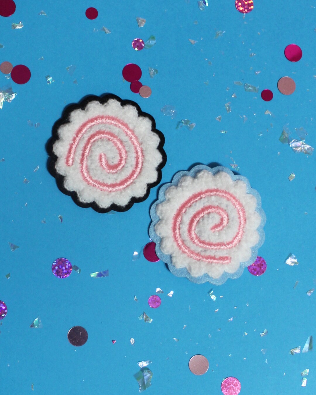 Kawaii Naruto Fish Cake Sew-on Chenille Patch 2 Colors Black or Light ...