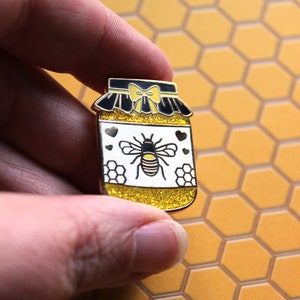 Honey Glittery Jam Jelly Jar Hard Enamel Pin - Etsy